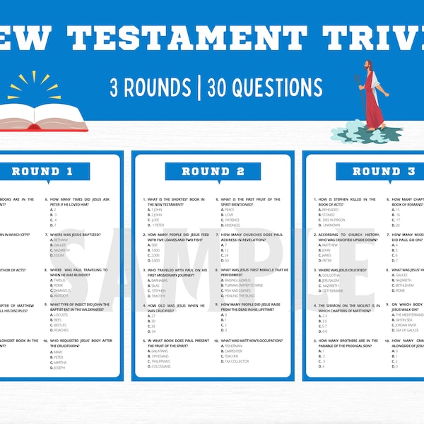 Bible Trivia Printable - Etsy