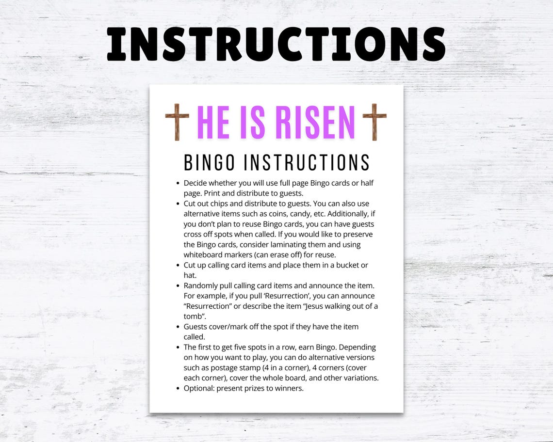 He is Risen Bingo | Easter Bible Bingo | Resurrection Bingo | Easter ...