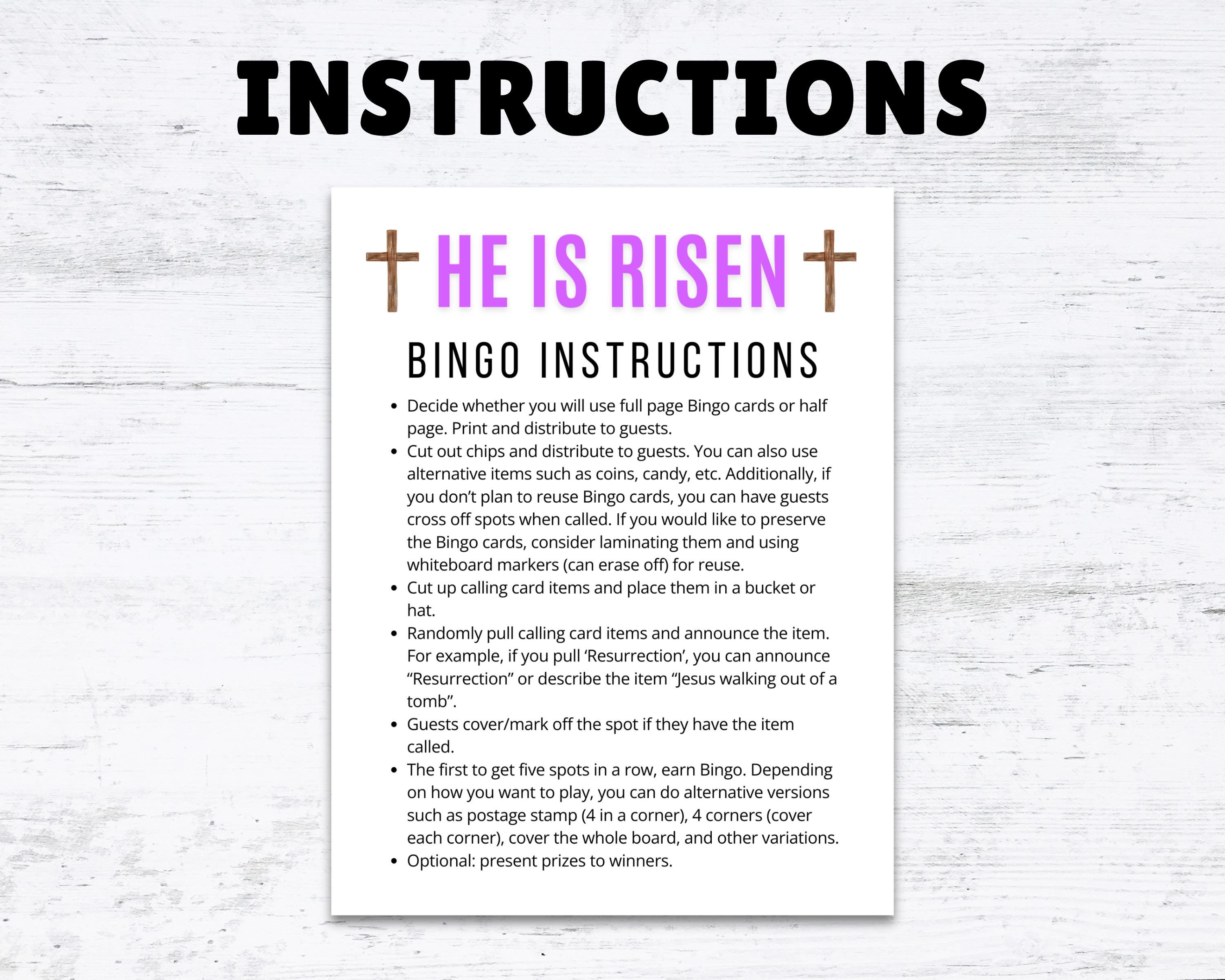 He is Risen Bingo | Christian Easter Game (digital Download) - Etsy