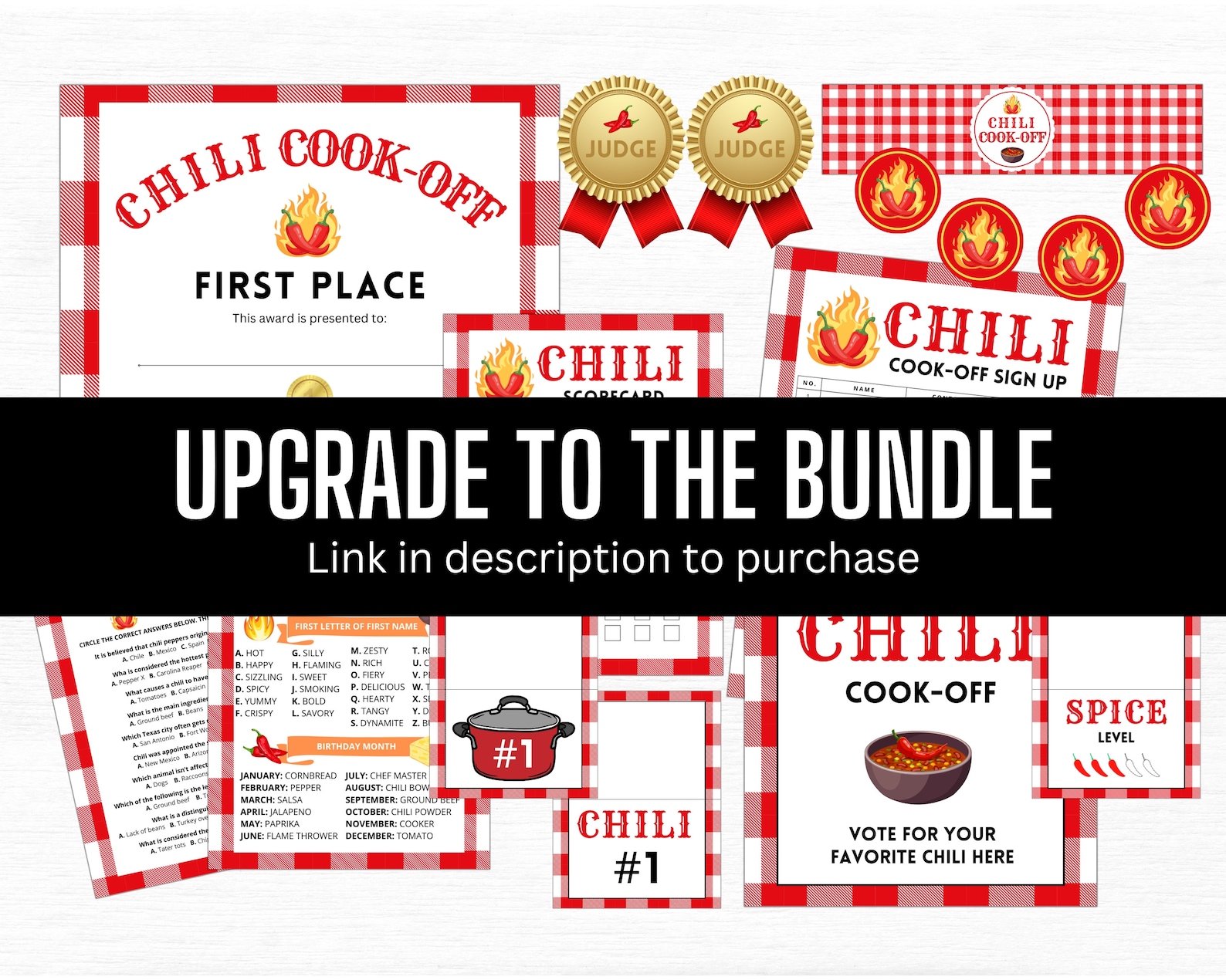 Chili Cook-off Game | 'this or That' Printable (digital Download) - Etsy