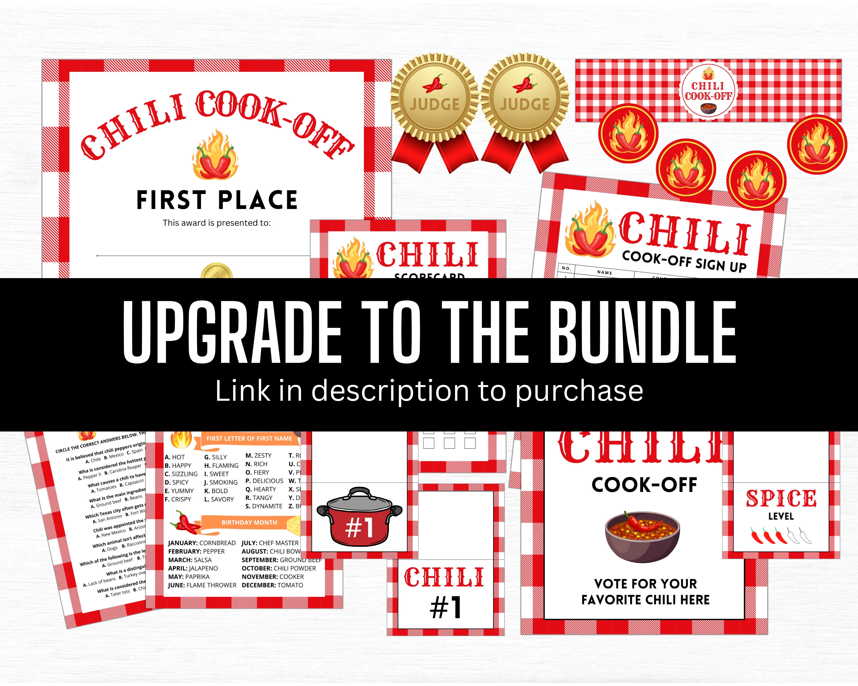 Chili Cook-off Trivia Game | Printable Activity (digital Download) - Etsy