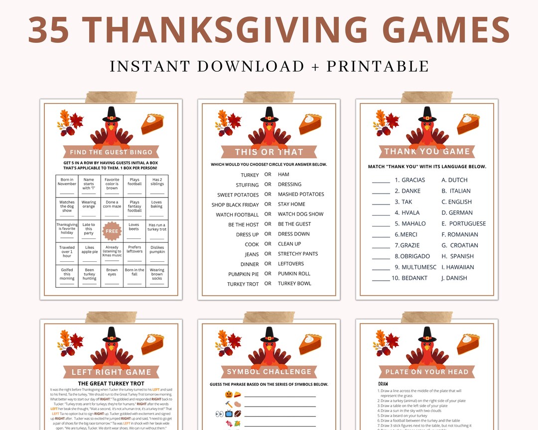 Thanksgiving Games | Thanksgiving Party Games | Thanksgiving Games for ...