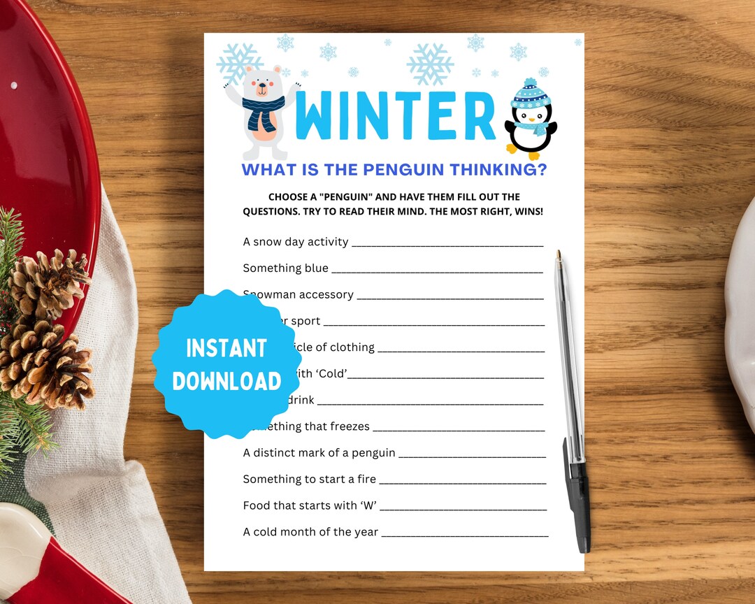 Whats the Penguin Thinking | Winter Activities School | Winter ...