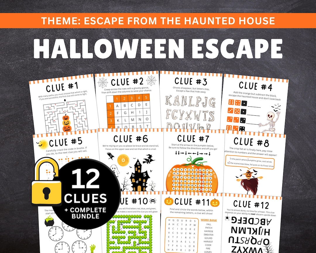 Halloween Escape Room Game: Printable Puzzle Kit (instant Download) - Etsy