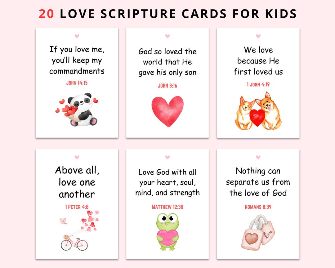 Love Bible Verse Cards | Valentines Scripture Cards | Christian ...