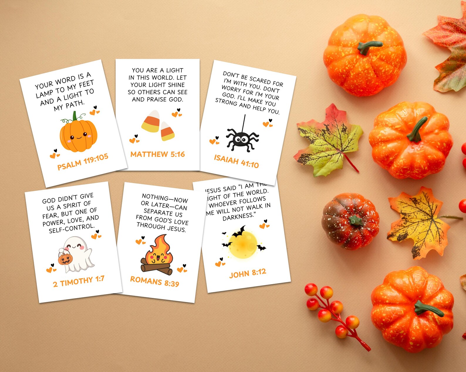 Halloween Bible Verse Cards: Christian Scripture Tracts (digital ...
