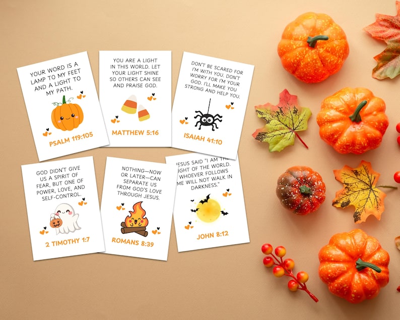 Halloween Bible Verse Cards: Christian Scripture Tracts (digital ...