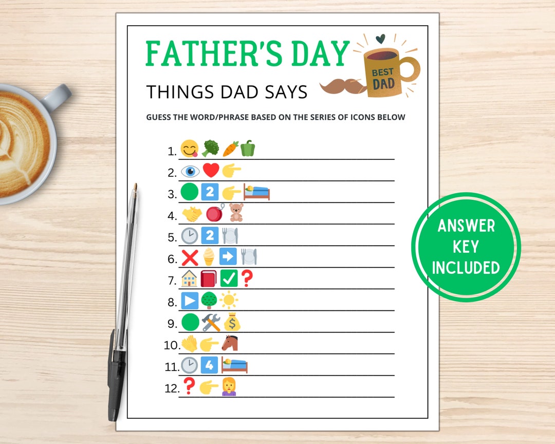 Funny Father's Day Game | Father's Day Game | Fathers Day Activity ...