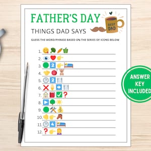 Funny Father's Day Game | Father's Day Game | Fathers Day Activity ...