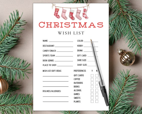 Lista De Navidad Imprimible Plantilla De Navidad Para Cartas Y Lista