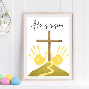 Christian Easter Handprint Craft He is Risen Craft Easter - Etsy
