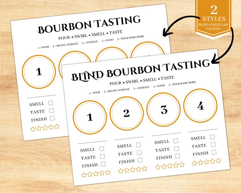 Bourbon Tasting Sheet | Bourbon Tasting | Bourbon Tasting Party ...
