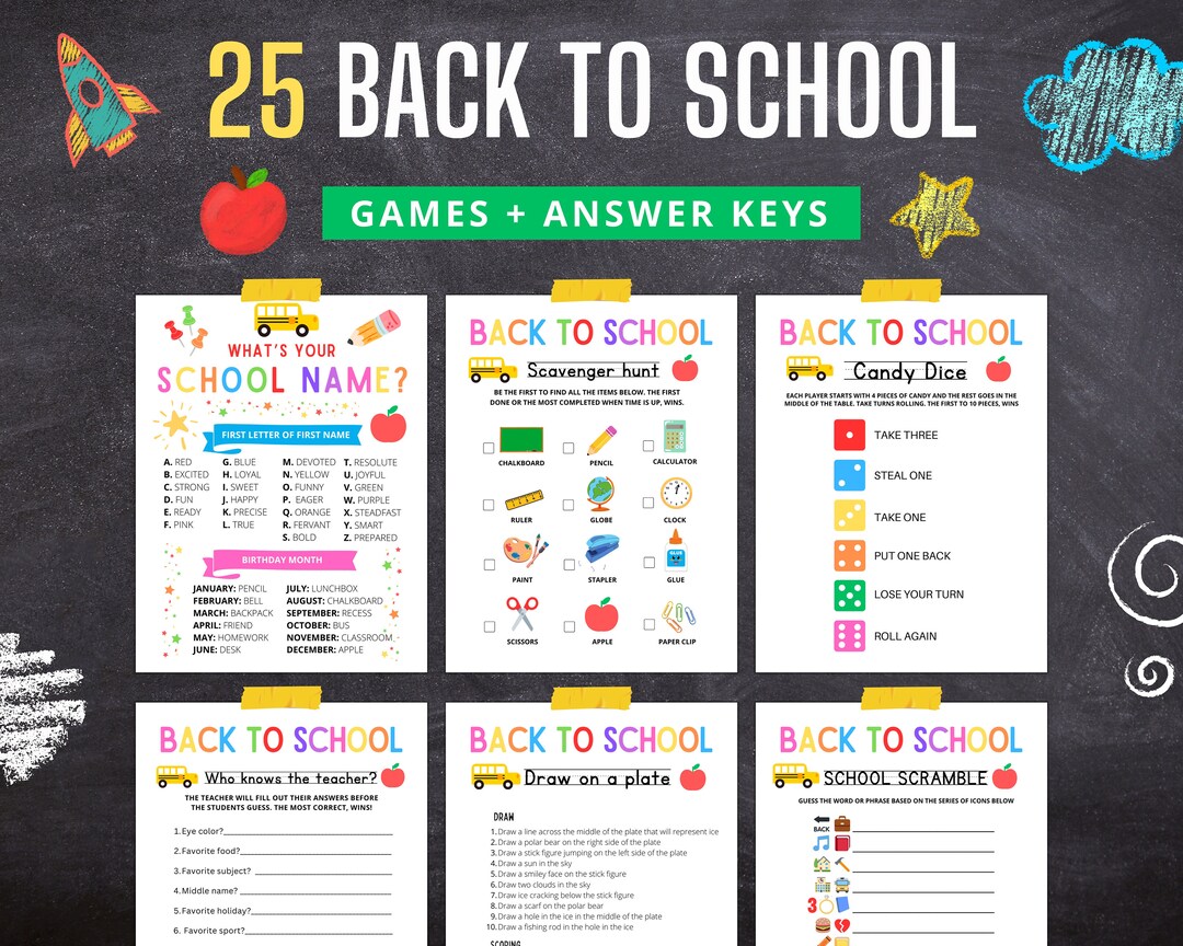 Back to School Games | Classroom Games | School Games | Back to School ...