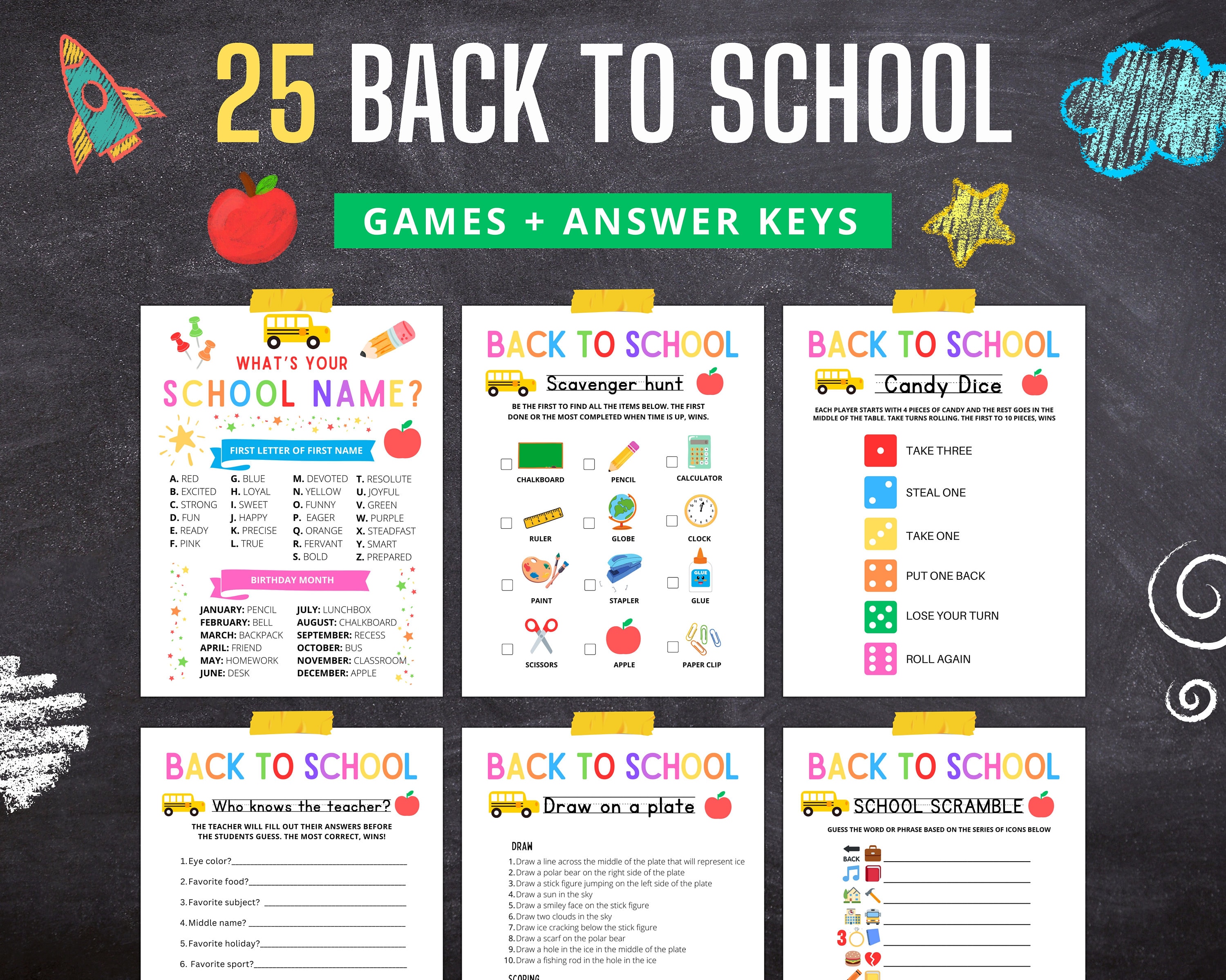 Back to School Games | Classroom Games | School Games | Back to School ...