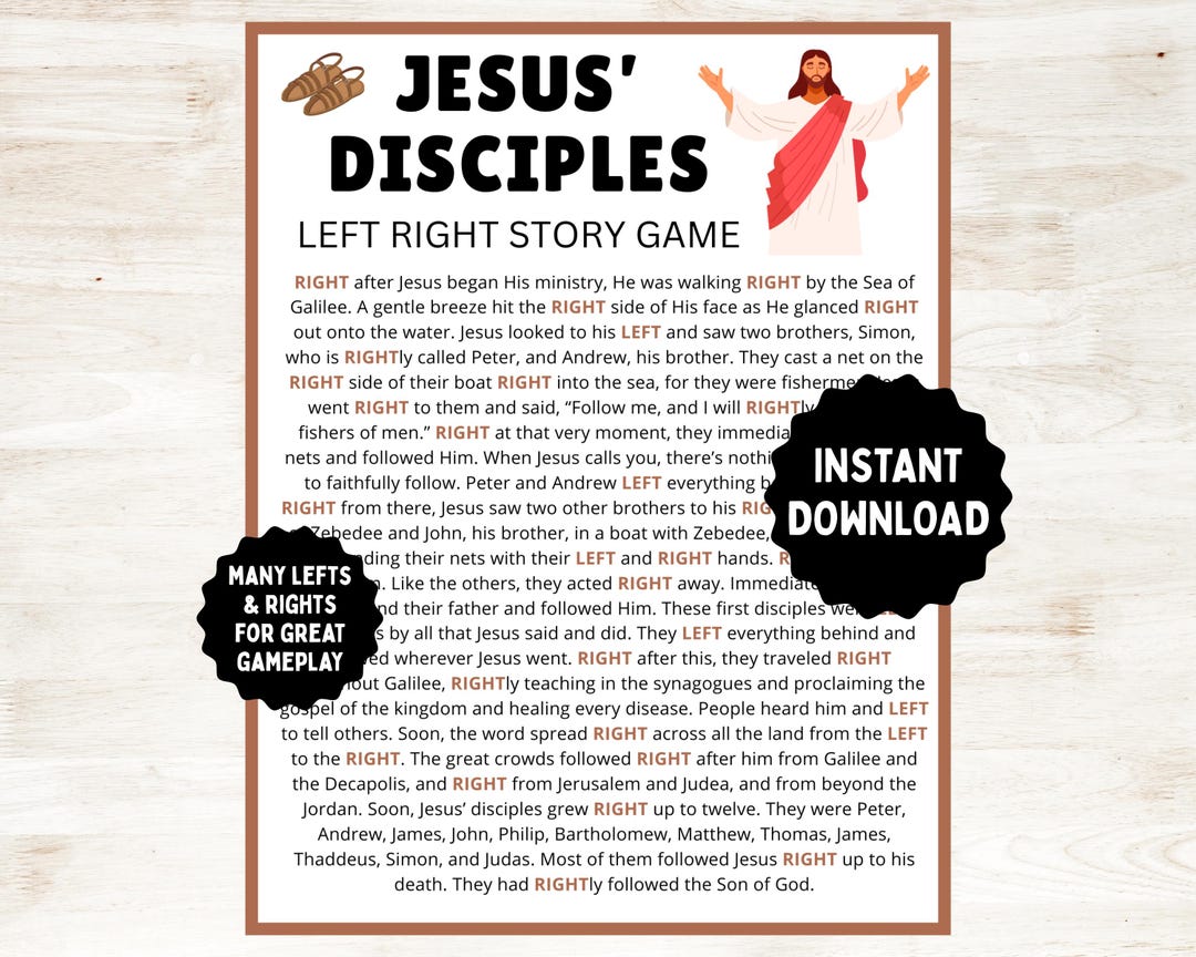 Bible Left Right Game | Jesus' Disciples Game | Jesus' Disciples ...