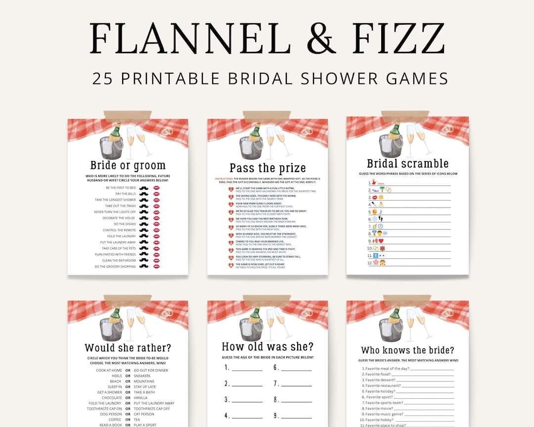 Flannel and Fizz Bridal Shower Games | Fall Bridal Shower Games ...