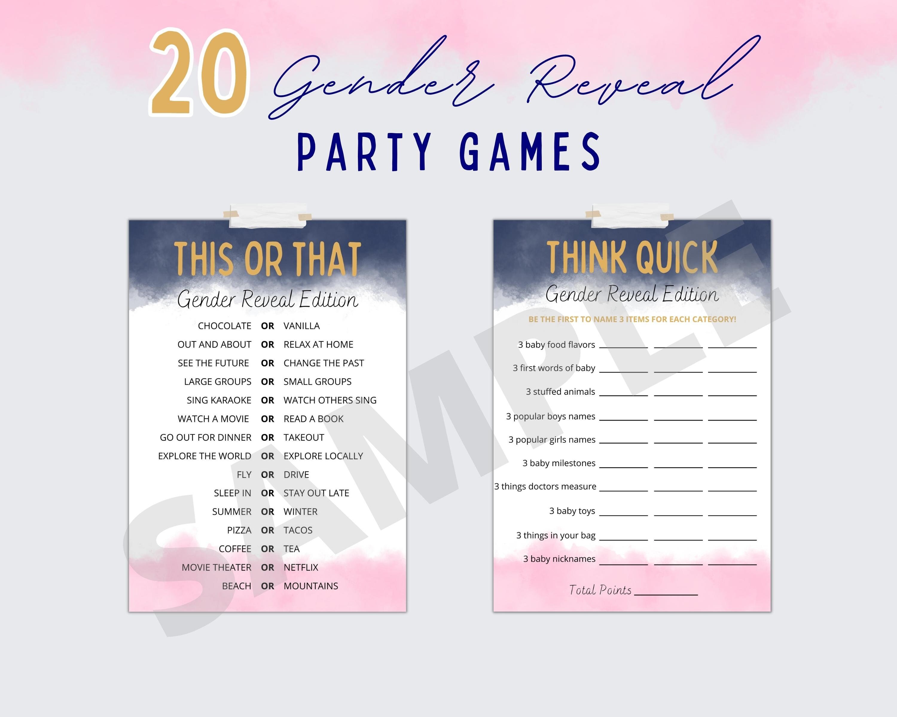 Gender Reveal Games Bundle Gender Reveal Games Gender - Etsy