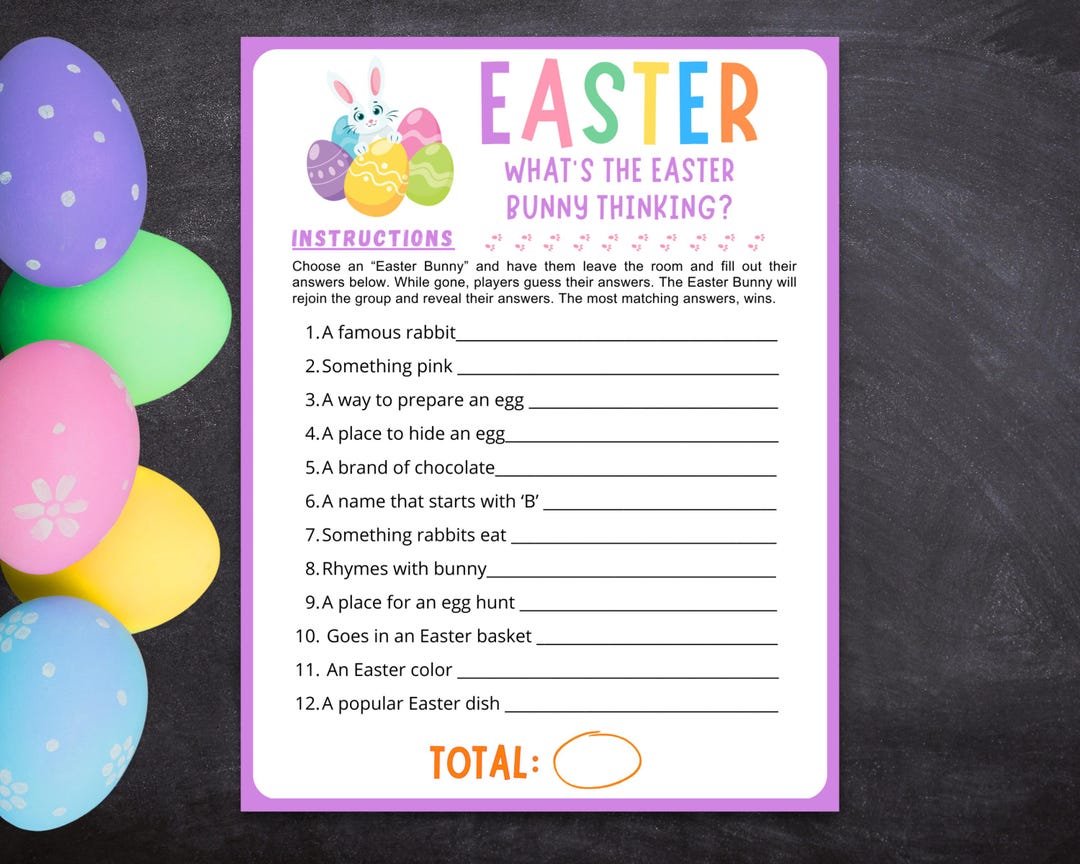 Easter Team Game | Easter Group Game | Whats the Easter Bunny Thinking ...