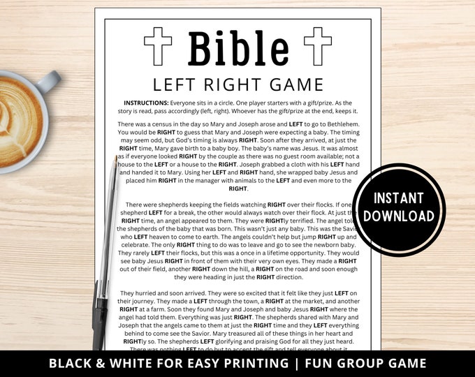 Jesus' Love for Women Left Right Game | Printable for Church Teens ...