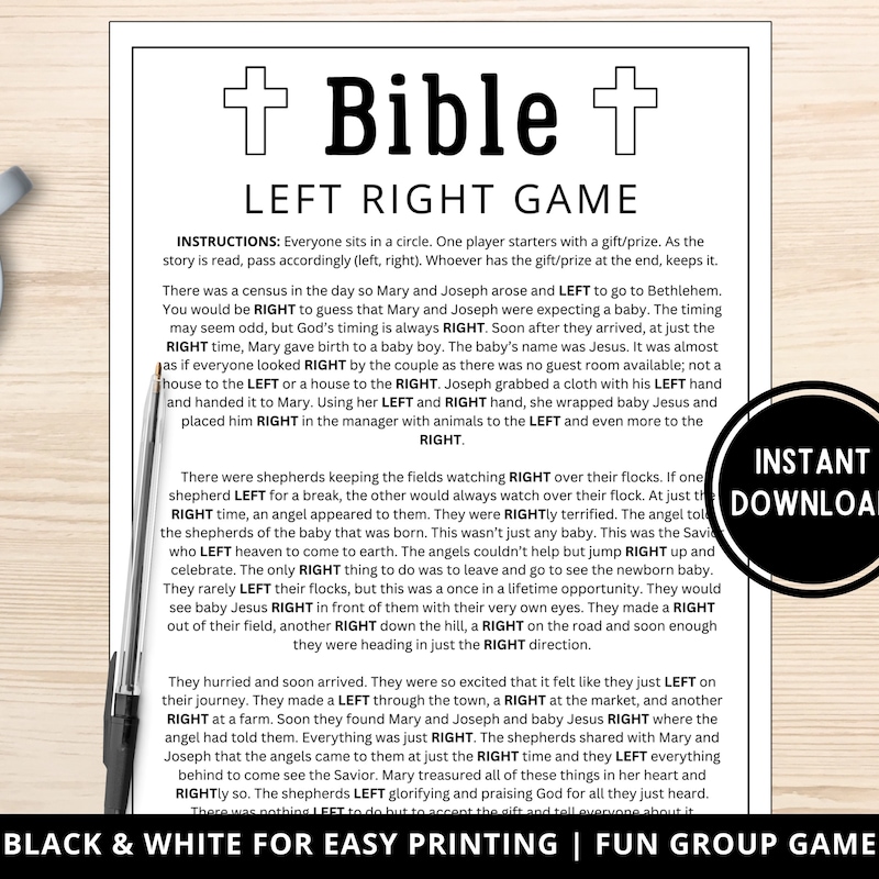 Bible Left Right Game - Etsy