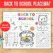 Back to School Placemat: Coloring Page Activity (digital Download) - Etsy