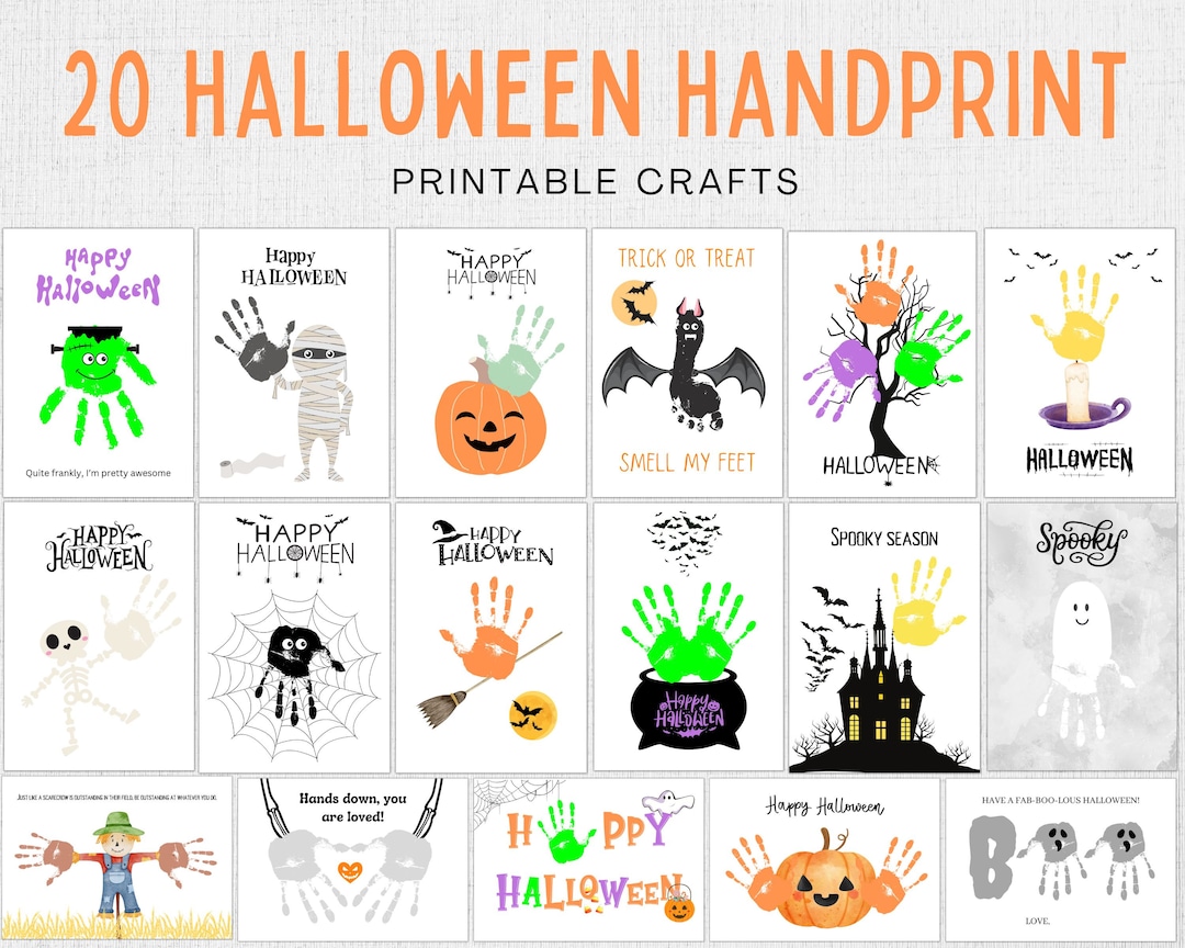 Halloween Handprint Craft Halloween Crafts Halloween - Etsy UK