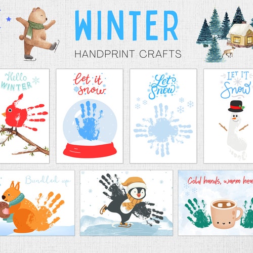 Winter Handprint Craft Bundle Winter Preschool Craft - Etsy