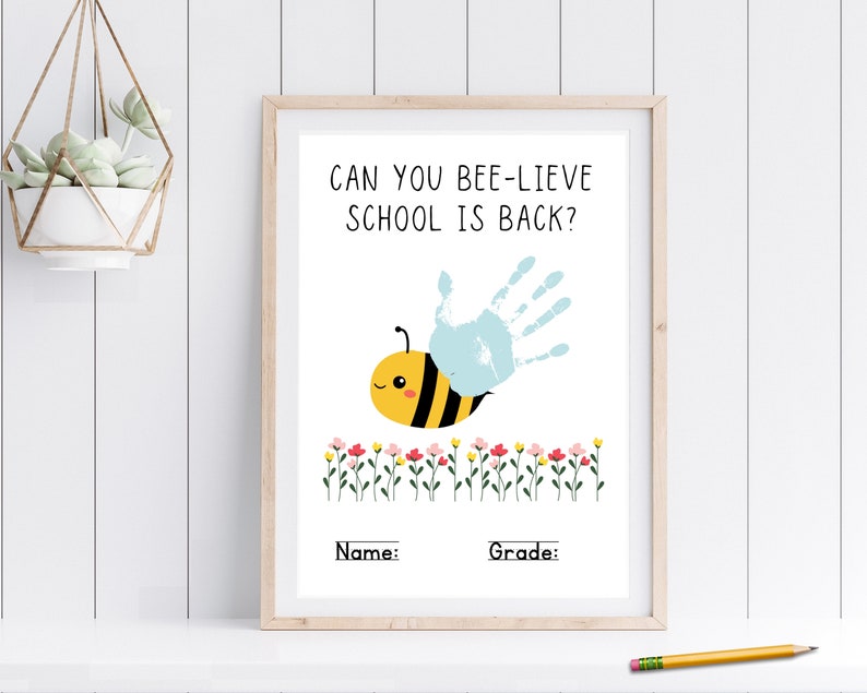 First Day of School Handprint Craft: Keepsake Art (digital Download) - Etsy