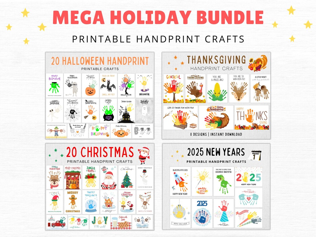 Holiday Handprint Craft Bundle | Kids Activity, Keepsake (printable) - Etsy