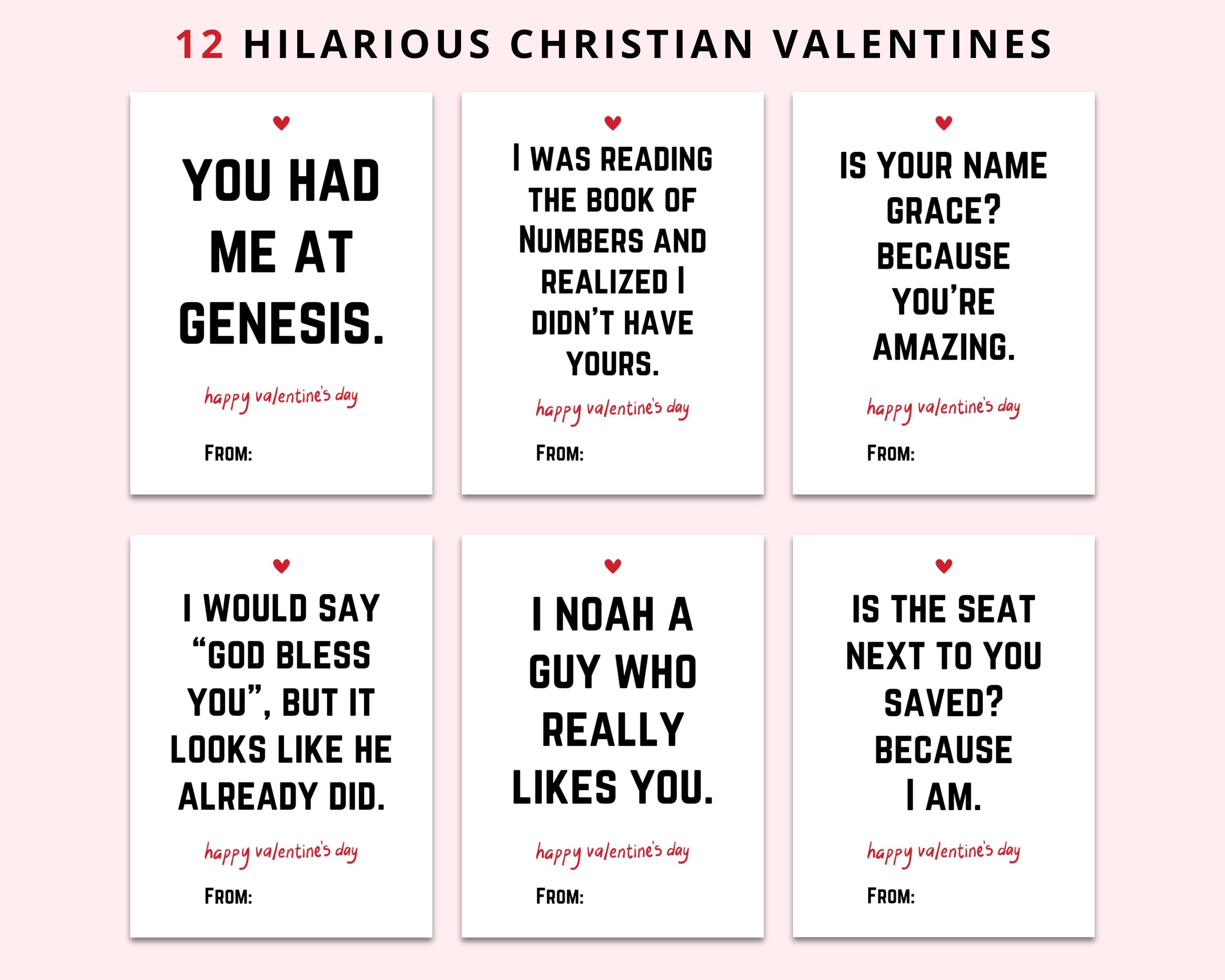 Funny Christian Valentine Cards: Bible Pun Valentines (digital Download ...
