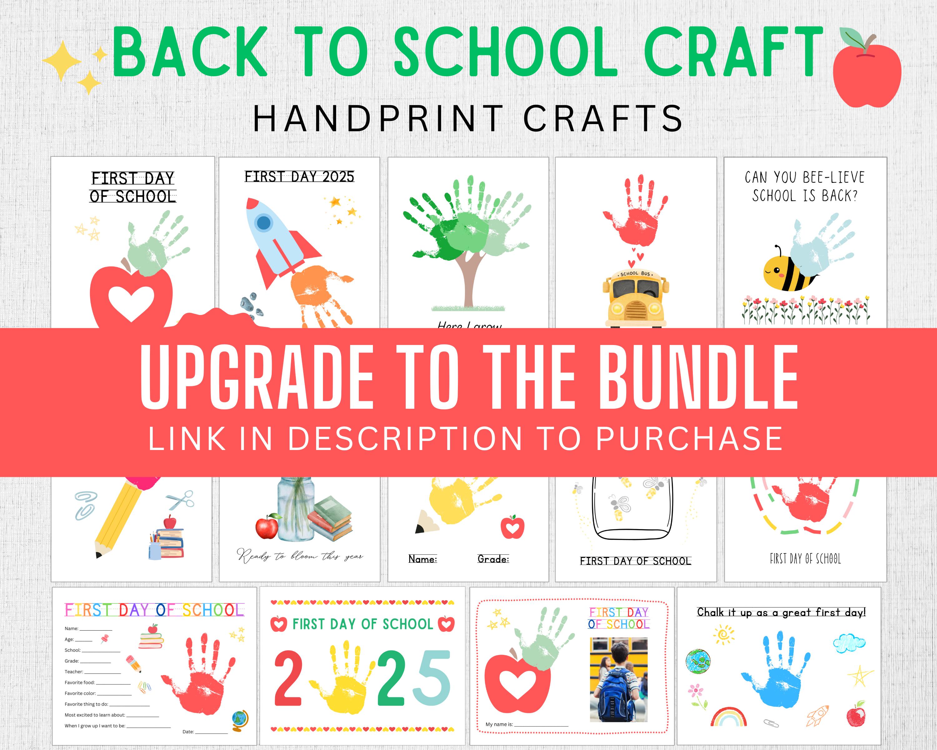 First Day of School Handprint Craft: Keepsake Art (digital Download) - Etsy