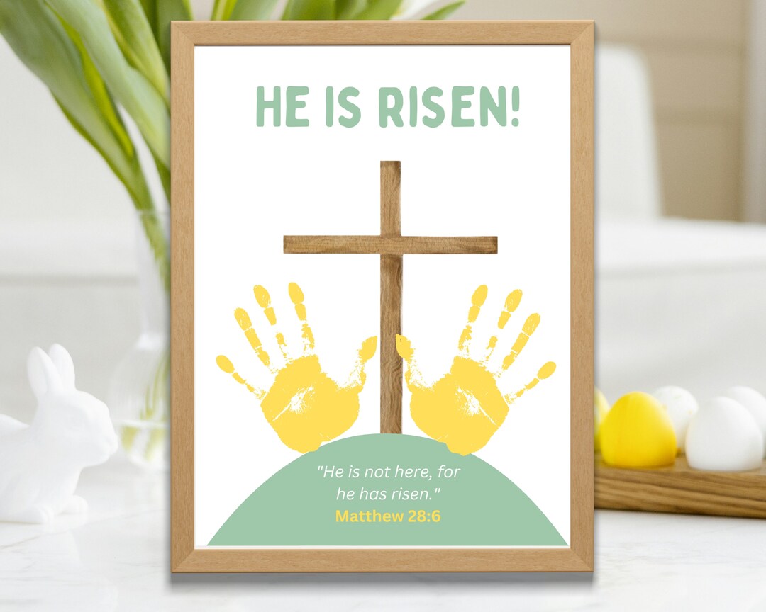 Christian Easter Handprint Craft | He is Risen Craft | Easter Handprint ...