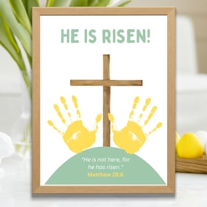 Christian Easter Handprint Craft | He is Risen Craft | Easter Handprint ...