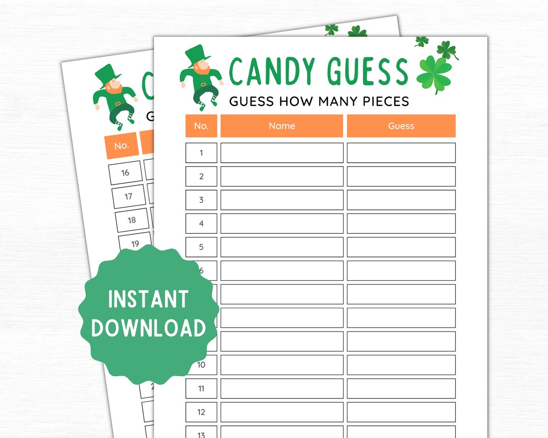 St. Patrick's Candy Guess | How Many in Jar | St Patrick's Day Games ...