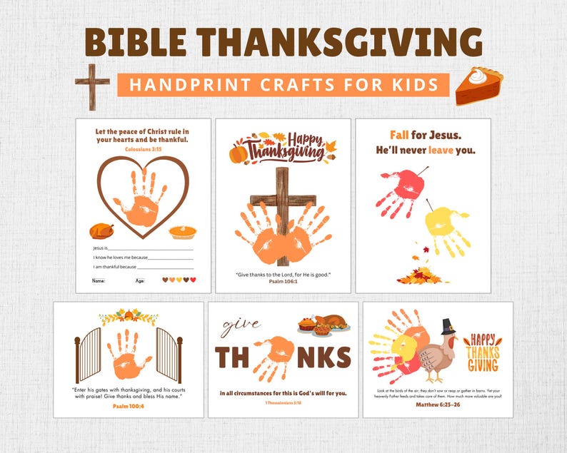 Thanksgiving Bible Craft Bundle: Christian Thanksgiving Crafts for Kids ...