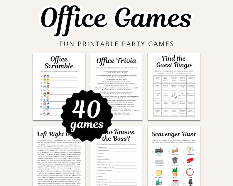 Office Party Games MEGA Bundle | Printable Work Icebreakers (digital ...
