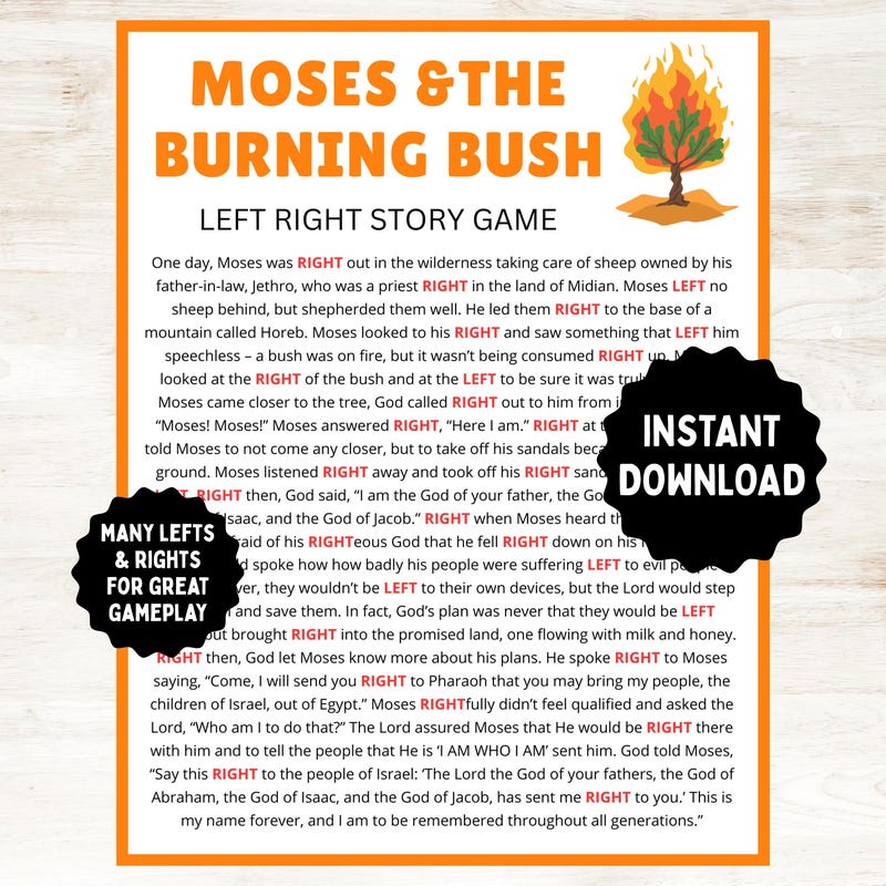 Moses and the Burning Bush Bible Story - Etsy
