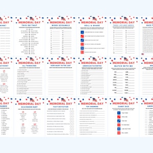 Memorial Day Games Bundle | 25 Printable Activities (digital Download ...