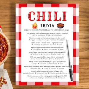 Chili Cook-off Trivia | Chili Cook-off Game | Chili Cook-off | Chili ...