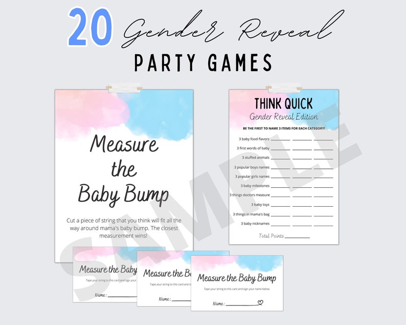 Gender Reveal Games Bundle Gender Reveal Games Gender - Etsy