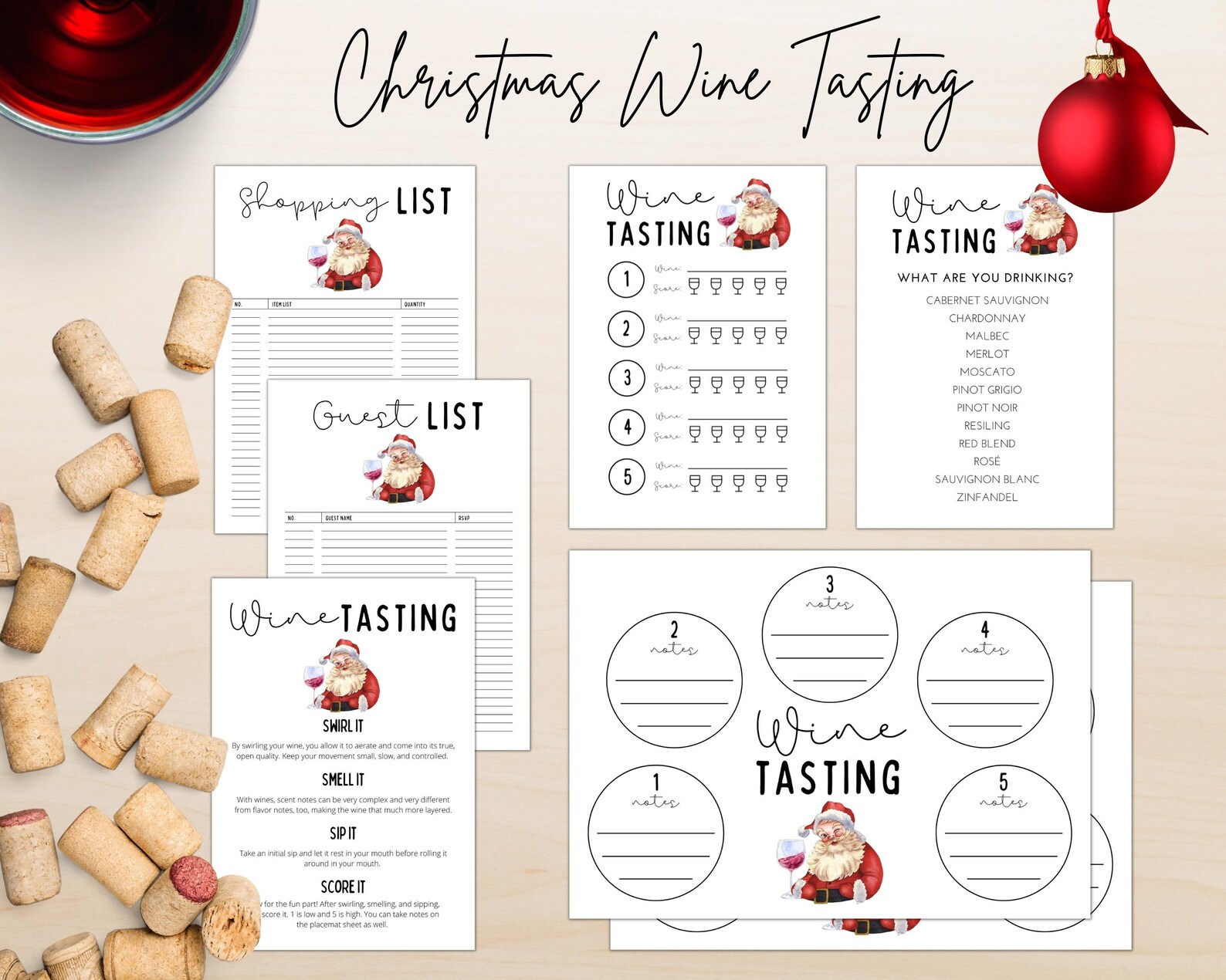 Christmas Wine Tasting Party Christmas Wine Party Wine - Etsy