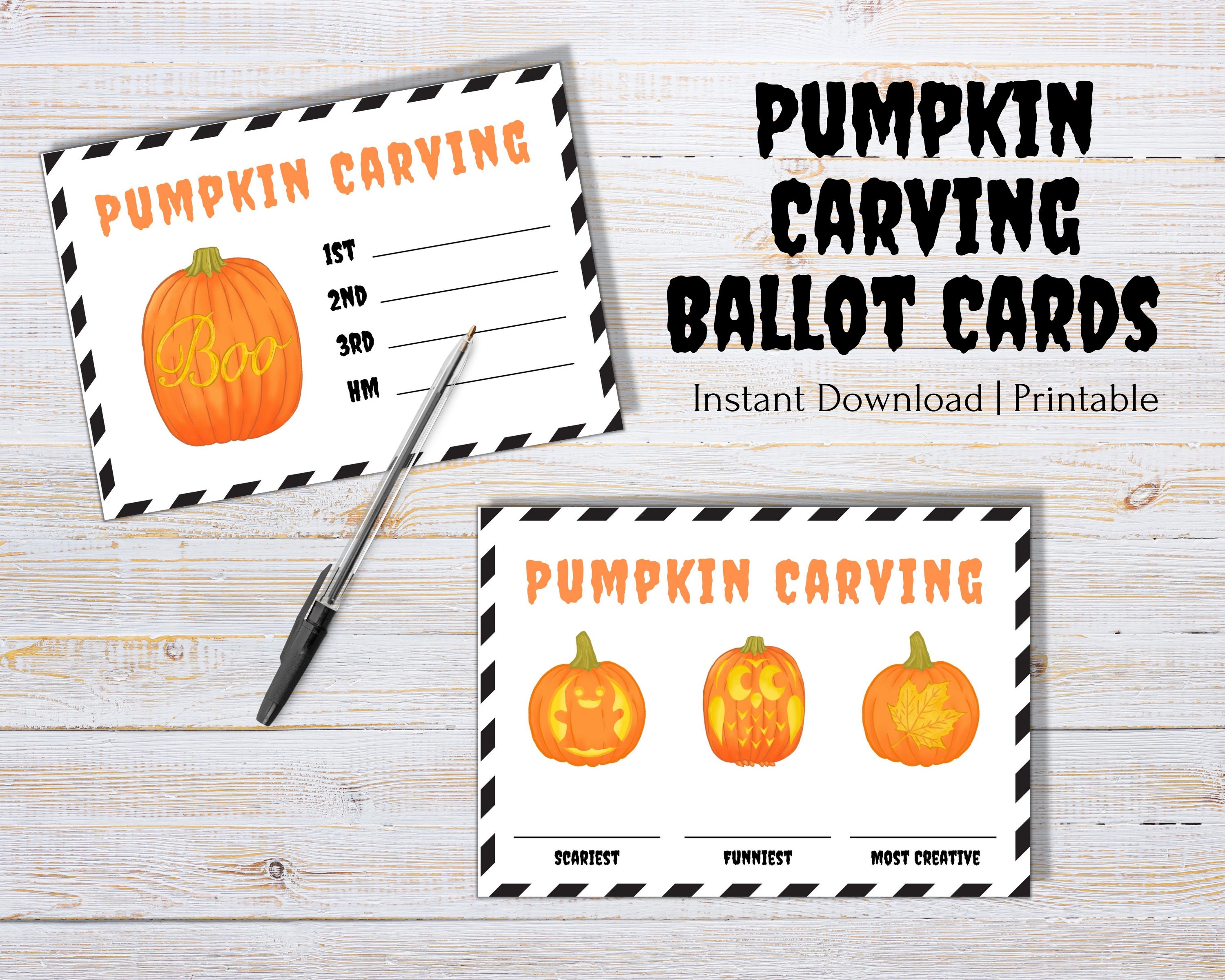 Pumpkin Carving Ballots | Pumpkin Carving Voting Cards | Pumpkin ...