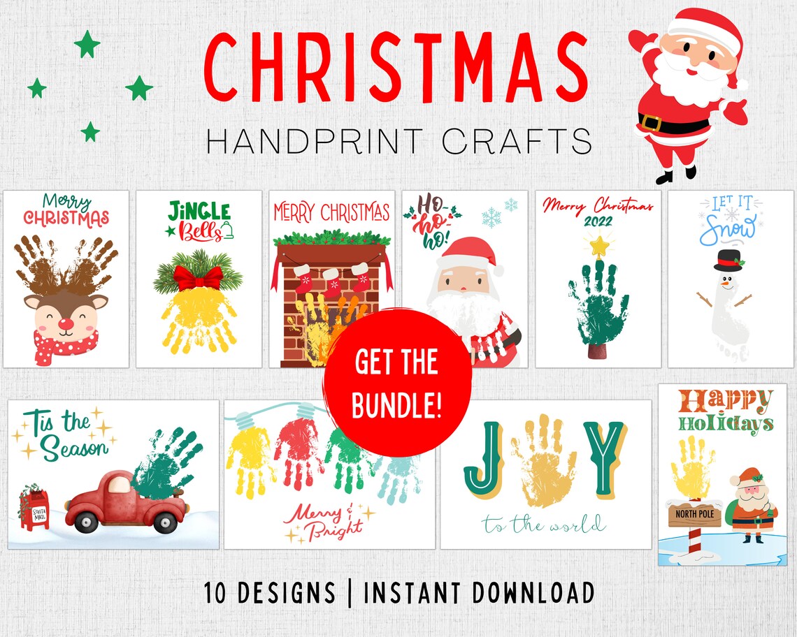 Christmas Handprint Craft Christmas Preschool Craft - Etsy