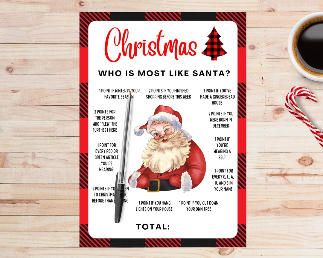 Who is Most Like Santa Christmas Games Christmas Party - Etsy