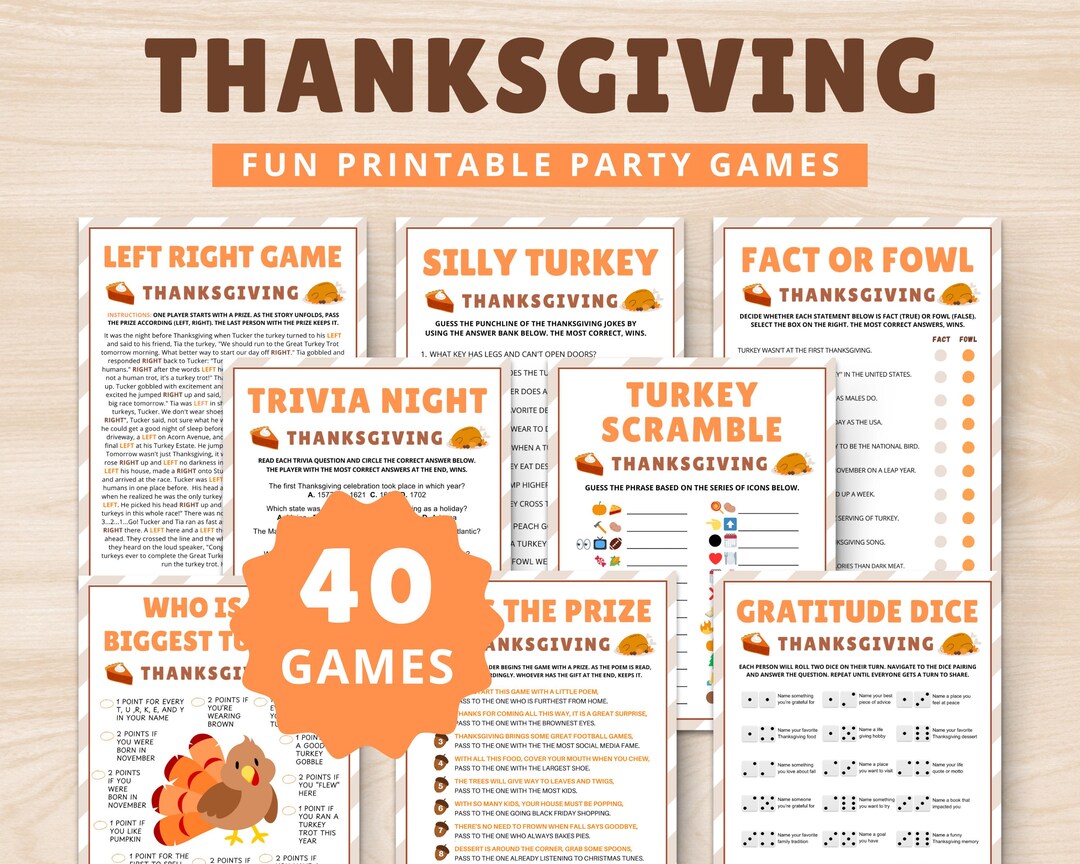 Thanksgiving Games | Thanksgiving Party Games | Fun Thanksgiving Games ...
