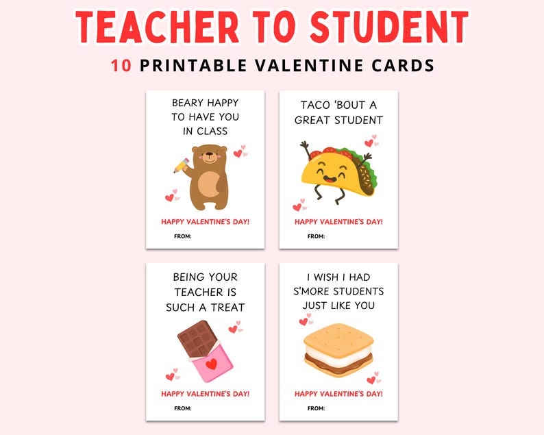Teacher Valentines for Students | Teacher Valentines for Class ...