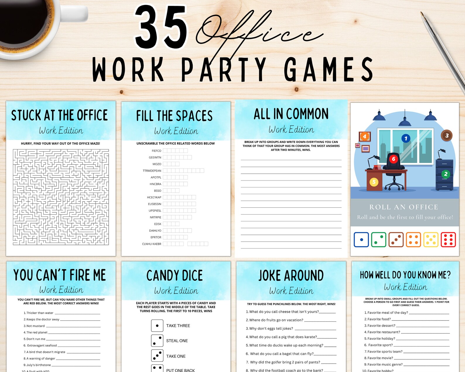 Office Party Games Bundle | 35 Printable Staff Games (digital Download ...
