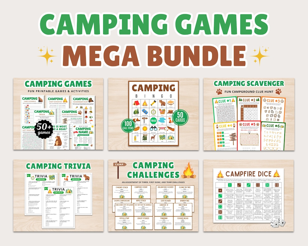 Camping Games Mega Bundle: Bingo, Trivia, Scavenger Hunt (printable) - Etsy