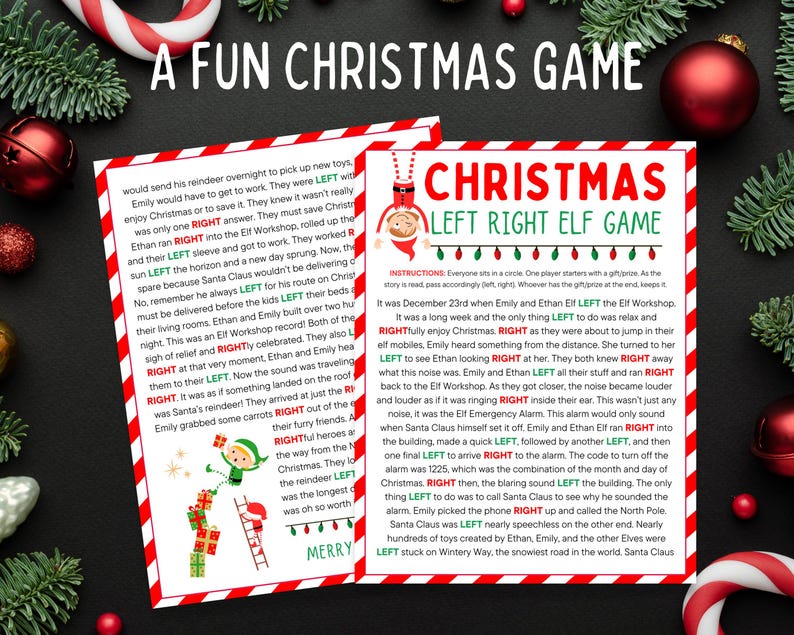 Left Right Christmas Game: Elf Gift Exchange (digital Download) - Etsy
