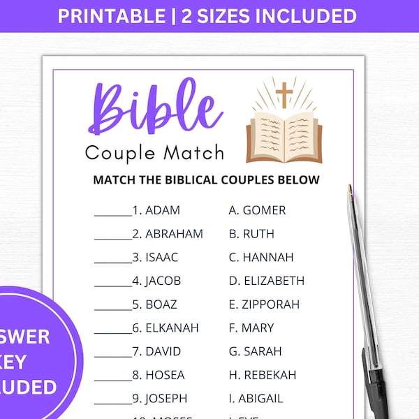 Match Bible Couples - Etsy